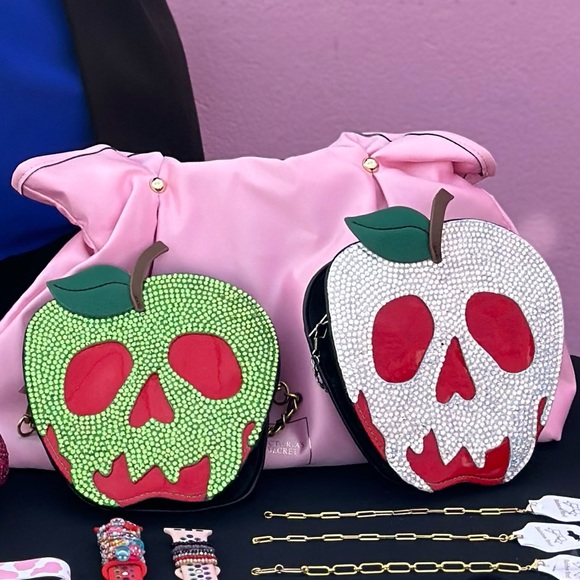 Sleepyville Critters | Bags | White Bedazzled Poison Apple Mini Purse ...